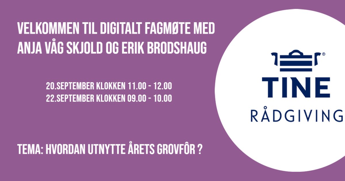 Se opptak av grovfôrmøtet fra september | TINE Medlem